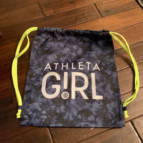 Athleta | Bags | Athleta Girl Drawstring Bag In Blue And Yellownew ...